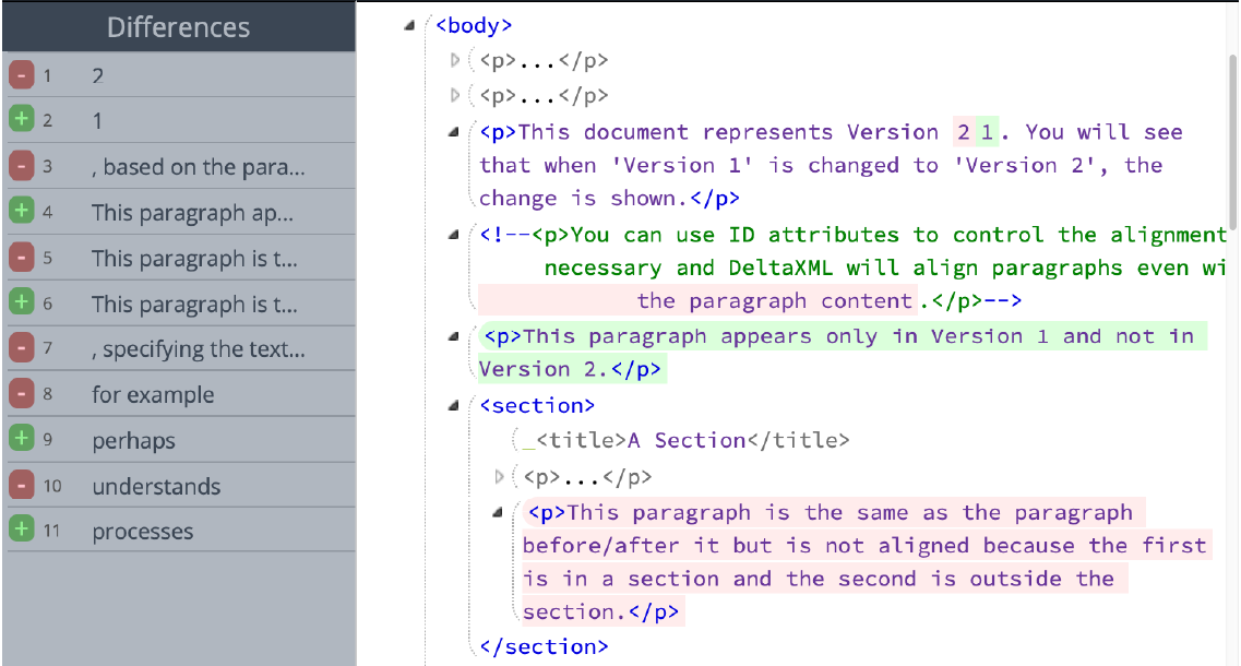 DITA Compare: Diff 2 DITA Documents with Precision